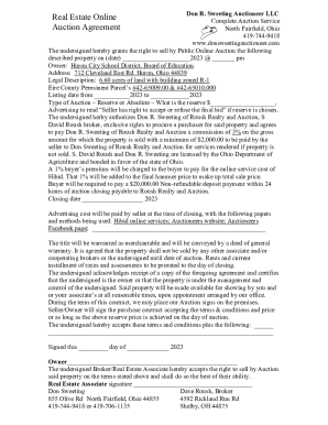 Fillable Online Real Estate Auction Agreement Fax Email Print - pdfFiller