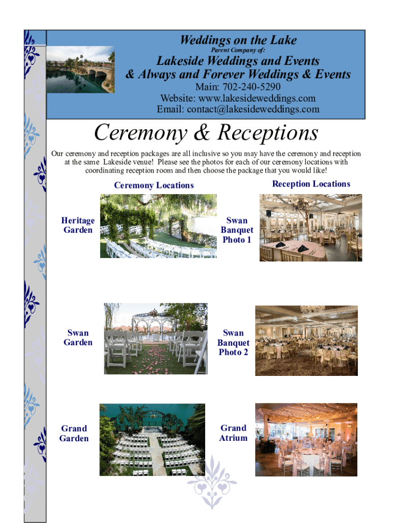 Fillable Online Ceremony & Receptions Fax Email Print - pdfFiller
