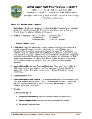 Fillable Online Gold Ridge Fire Protection District - Sebastopol Fax ...