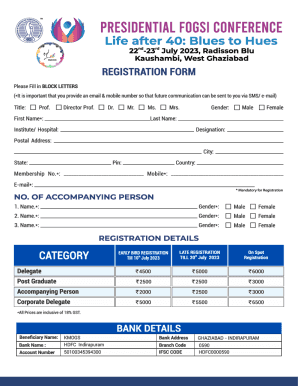 Fillable Online Registration Form - Presidential FOGSI Conference Fax ...