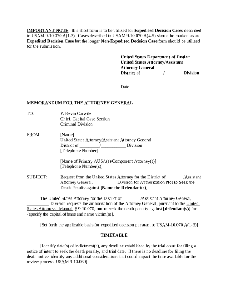 Expedited Decision Cases Doc Template | pdfFiller