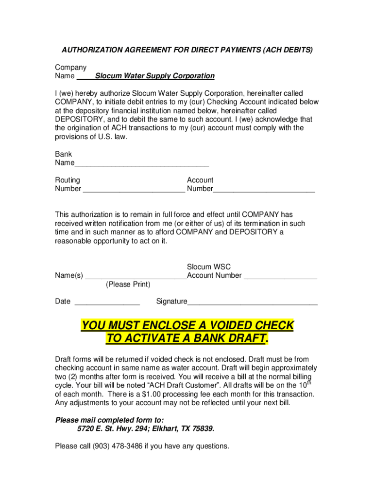 Fillable Online Request for ACH Bank Draft Discontinuance Fax Email ...