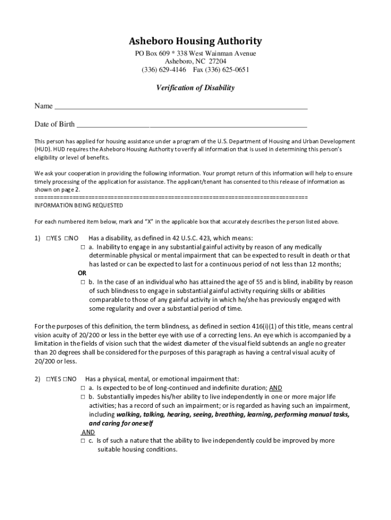 Fillable Online Asheboro Housing Authority - Just another Lindsey ...