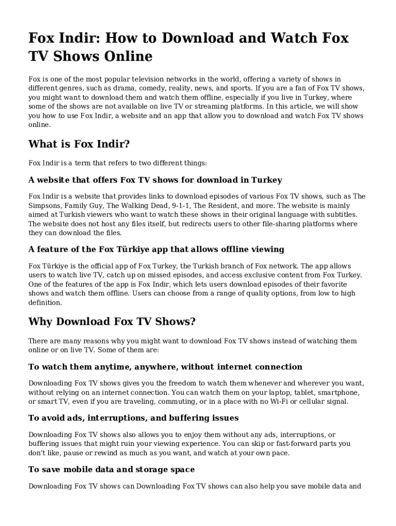 Fillable Online How do I download FOX apps to my device? Fax Email ...