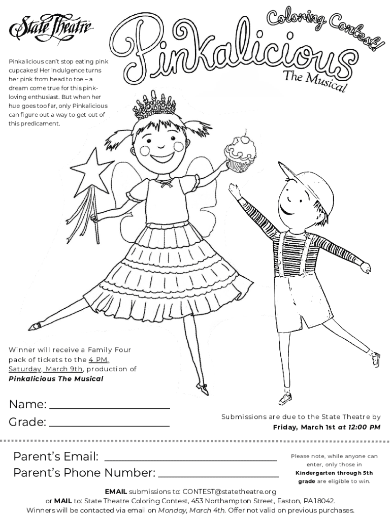 Fillable Online Pinkalicious Coloring Sheet Fax Email Print - pdfFiller