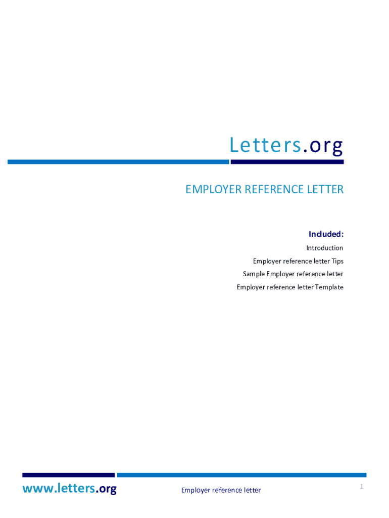 Fillable Online Reference Letter from Current Employer - Samples ...