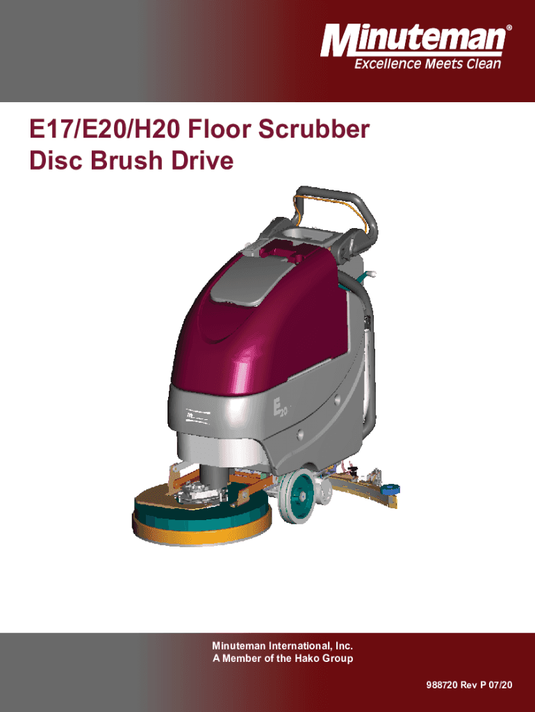 Fillable Online 988720 - Parts Manual -E1720H20 Floor Scrubber - REV P.indd Fax Email Print ...