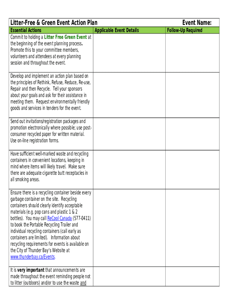 10 Green Event Ideas That Can Make a Huge Difference Doc Template ...