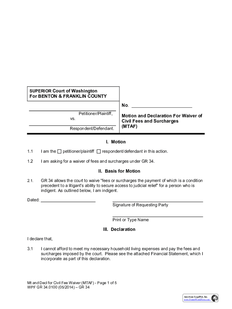 Fillable Online Civil Fees and Surcharges Fax Email Print - pdfFiller
