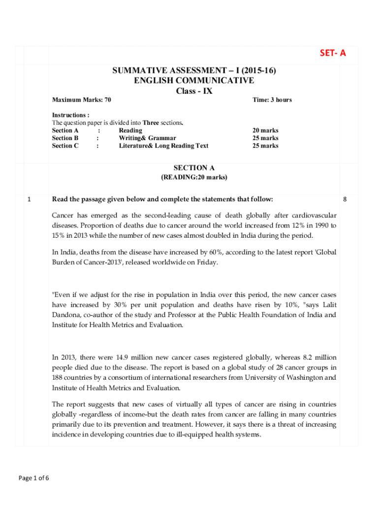 Fillable Online Class IX SAMPLE QUESTION PAPER Maximum Marks: 90 ...