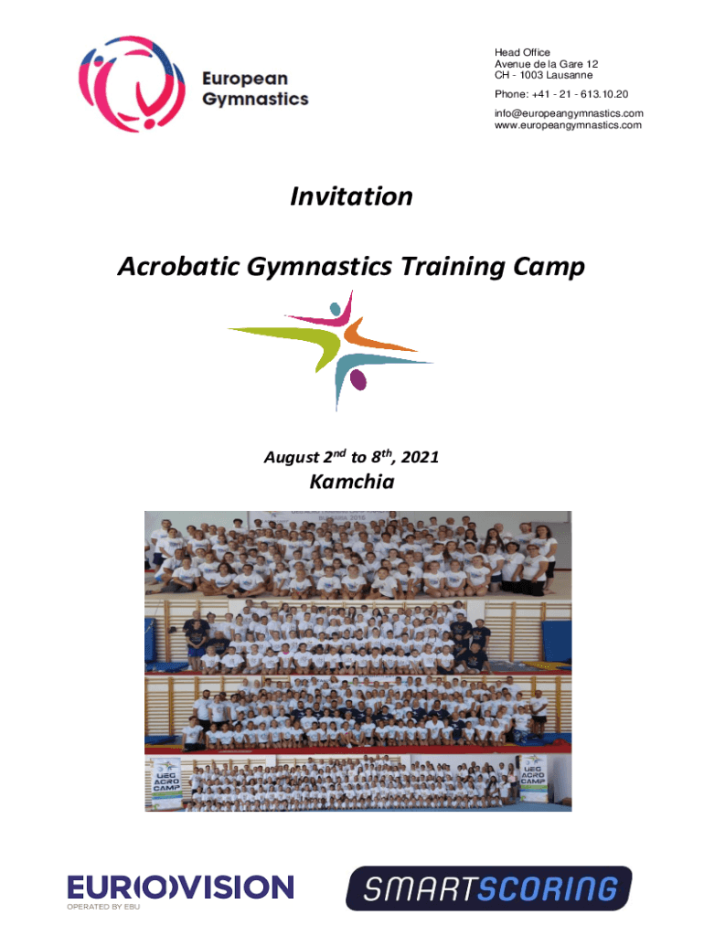Fillable Online European Gymnastics junior gymnastics training camp ... Fax Email Print - pdfFiller