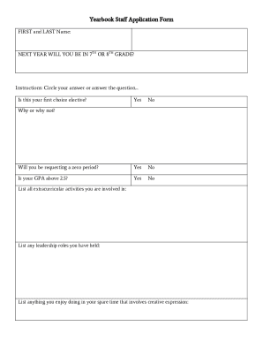 SOSSAMAN MIDDLE SCHOOL YEARBOOK STAFF ... Doc Template | pdfFiller