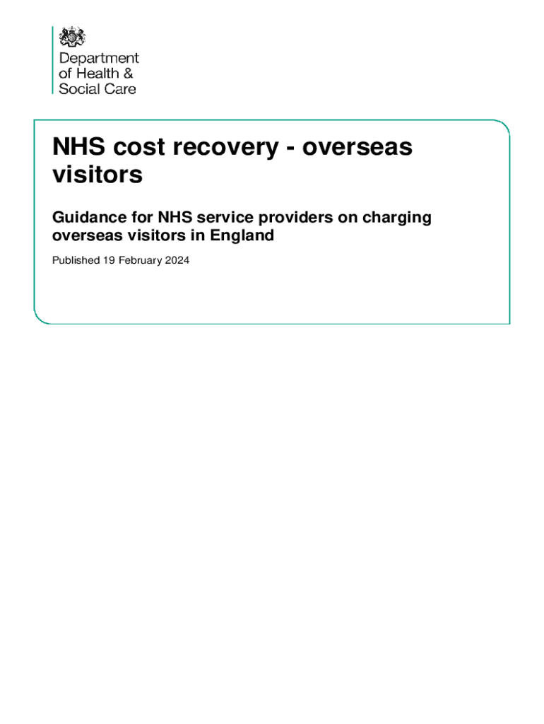 Fillable Online Guidance for NHS service providers on charging overseas ...