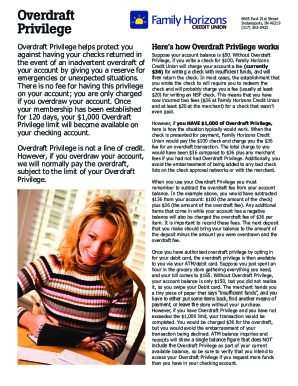 Fillable Online How is overdraft privilege different from standard ...