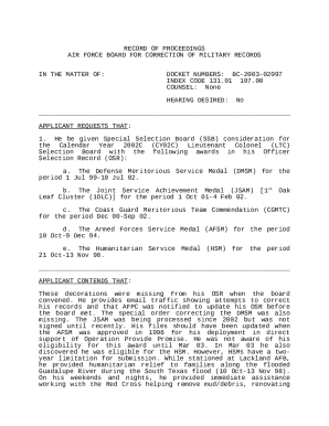 He be given Special Selection Board (SSB) consideration for the ...