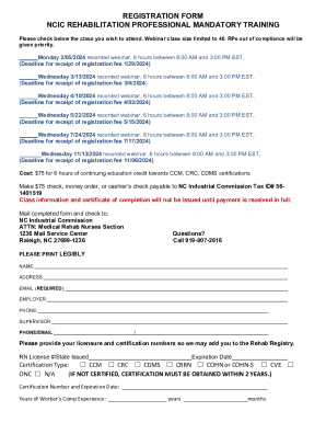 Fillable Online REFRESHER COURSE REGISTRATION FORM NCIC ... Fax Email ...