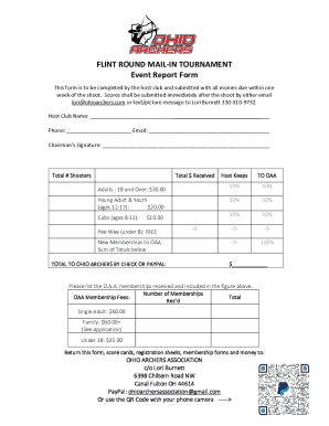 Fillable Online FLINT ROUND MAIL-IN TOURNAMENT Event Report Form Fax ...