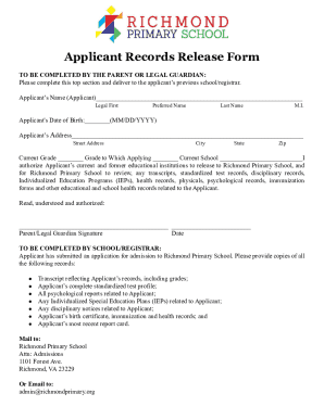 Fillable Online Applicant Records Release Form Fax Email Print - pdfFiller