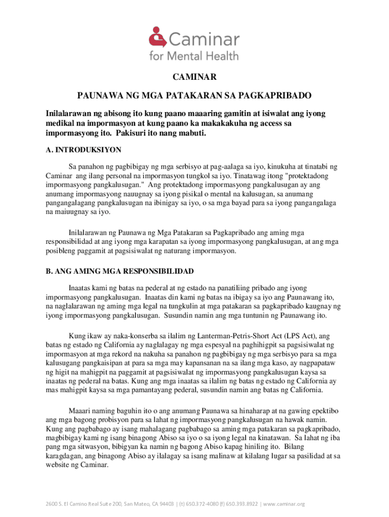 Fillable Online Paunawa ng Pag-iingat sa Pamamaraan - SPEDTex - Texas ...