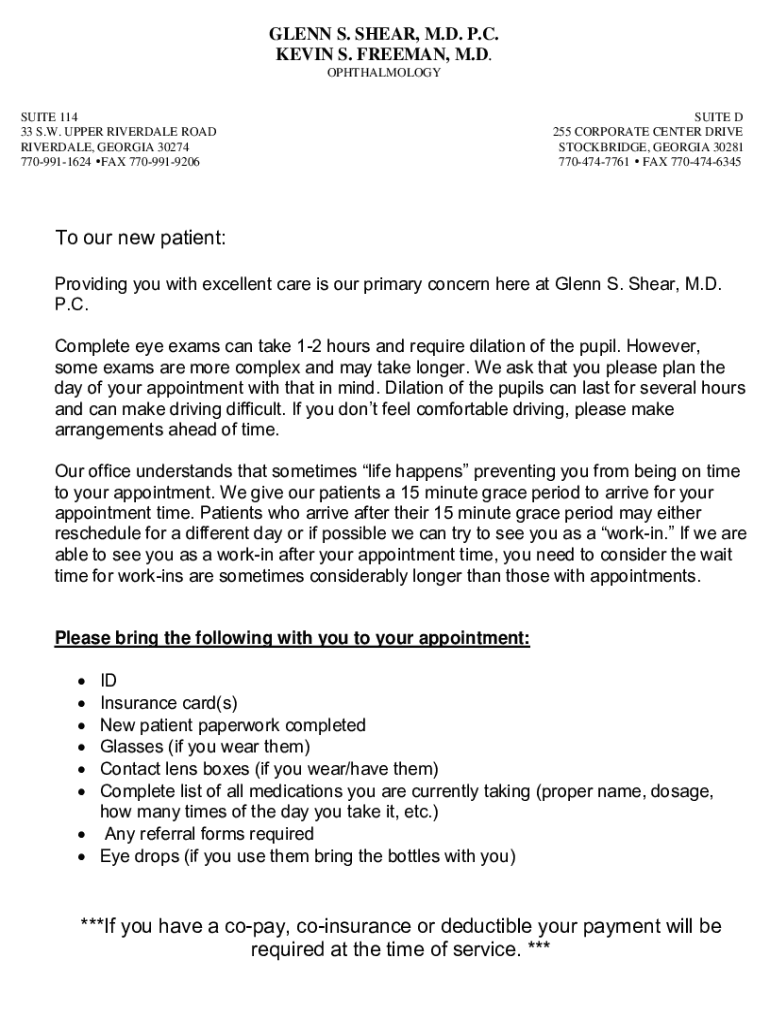 Fillable Online If you have a co-pay, co-insurance or deductible your ...