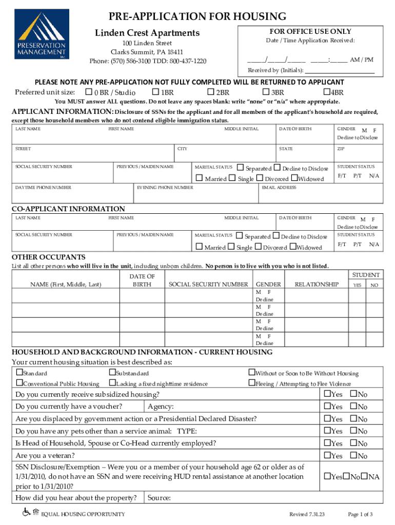 Fillable Online Linden Crest Fax Email Print - pdfFiller