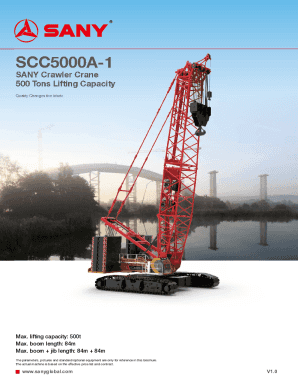 Fillable Online SCC5000A-1500T Lattice Boom Crawler crane Fax Email ...