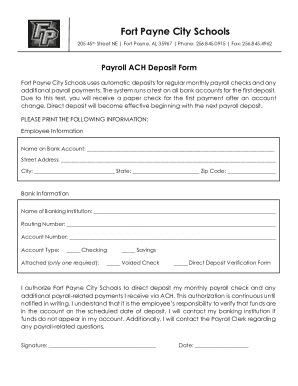 Fillable Online Payroll ACH Deposit Form Fax Email Print - pdfFiller