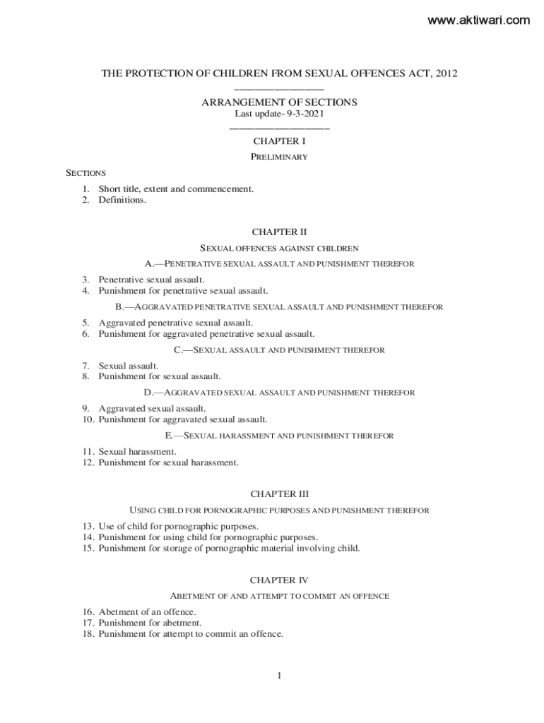Fillable Online Protection of Children From Sexual Offences (Amendment) ... Fax Email Print ...