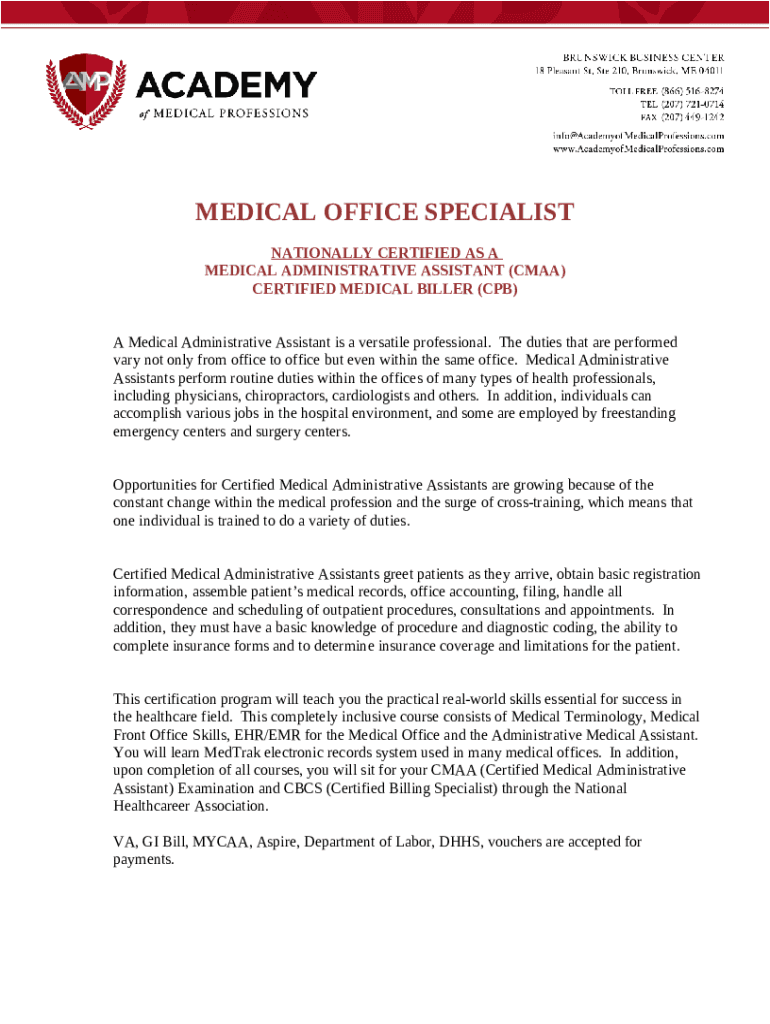 Certified Medical Administrative Assistant with Medical Billing ... Doc ...