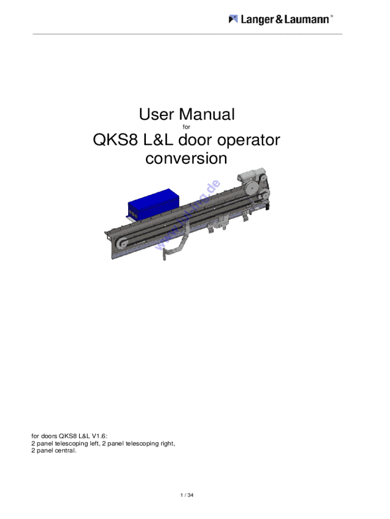 Fillable Online User Manual Qks9 L&L Door Operator: Langer & Laumann ...