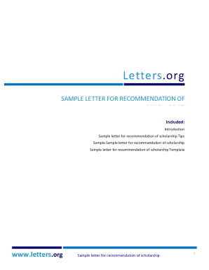 Fillable Online Sample Letter for recommendation of scholarship Fax ...