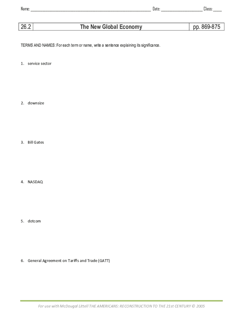 Fillable Online 26.2 The New Global Economy: US History Flashcards Fax Email Print - pdfFiller