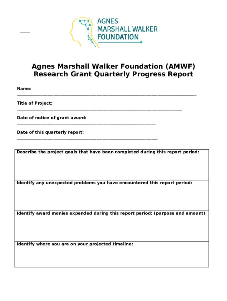 AMWF Research Grant Application Doc Template | pdfFiller