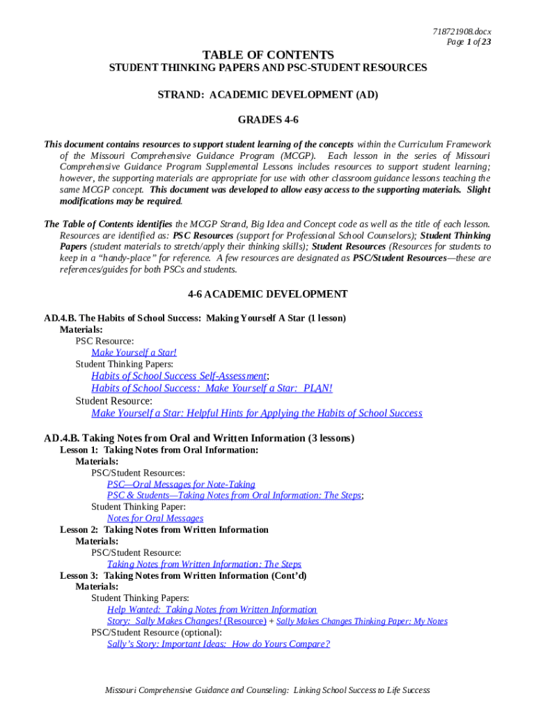 Student Thinking Papers;PSC and Student Resources. Academic Development ...