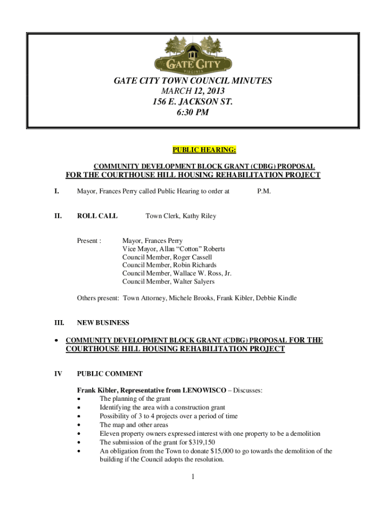 Fillable Online COMMUNITY DEVELOPMENT BLOCK GRANT (CDBG) PROPOSAL Fax Email Print - pdfFiller