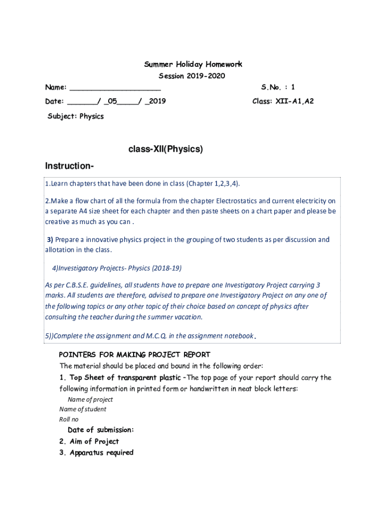 Fillable Online class-XII(Physics) Instruction- Fax Email Print - pdfFiller