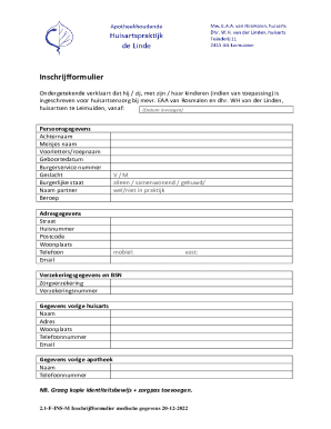 Invulbaar Online 1 Bij inleveren inschrijving dient u verplicht (vanaf ...