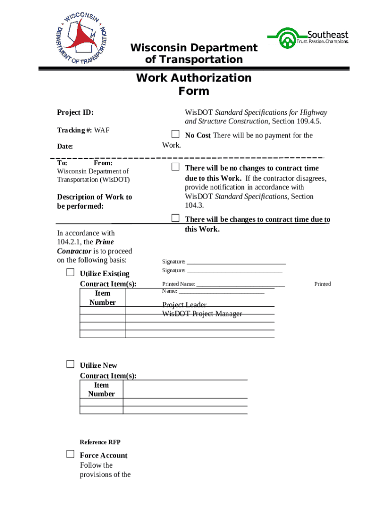 Wisconsin Department of Transportation (WisDOT) Stand- ... Doc Template ...