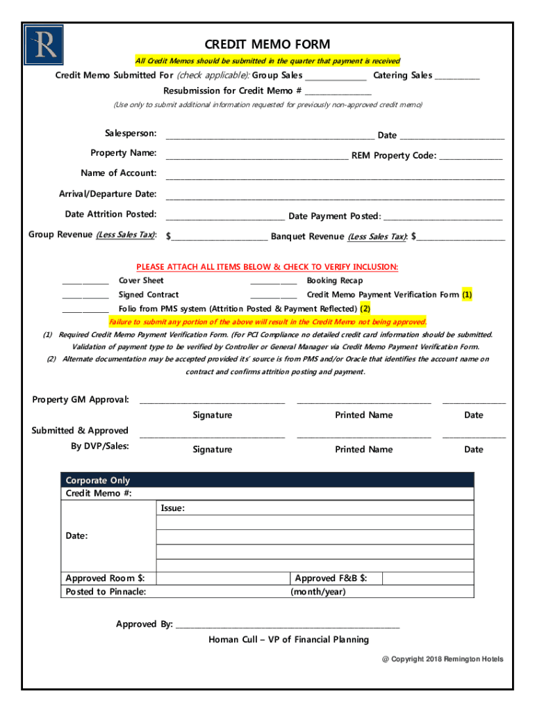 Fillable Online Credit Memo (Credit Memorandum): What You Need To ...