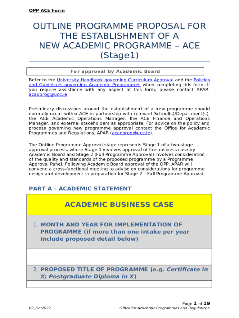 ACE OPP - Outline Programme Proposal ACE Doc Template | pdfFiller
