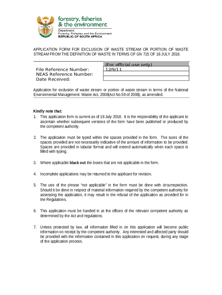 Exclusion Application Doc Template | pdfFiller