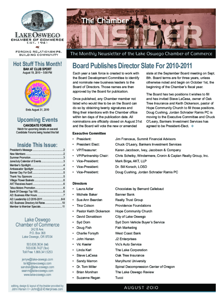 Fillable Online Lake Oswego Community Recreation Options Summary.xlsx Fax Email Print - pdfFiller