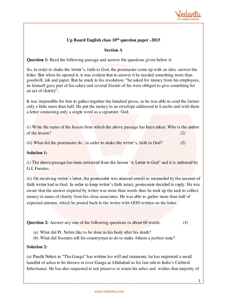 Fillable Online Read the following passage and answer the questions ...