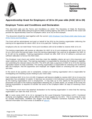 Apprenticeship grant: employer declaration and agreement Doc Template ...