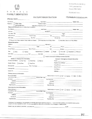 Fillable Online Patient Form with Appt,OA,SS Fax Email Print - pdfFiller