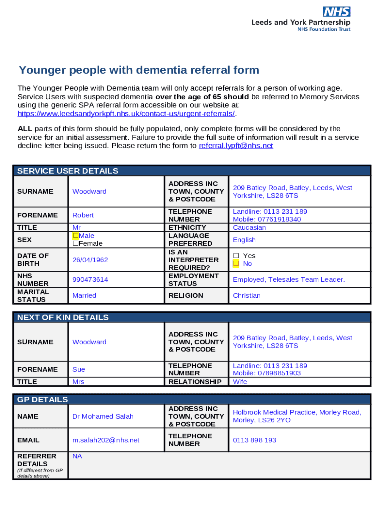 Evaluating a young-onset dementia service from two sides ... Doc ...