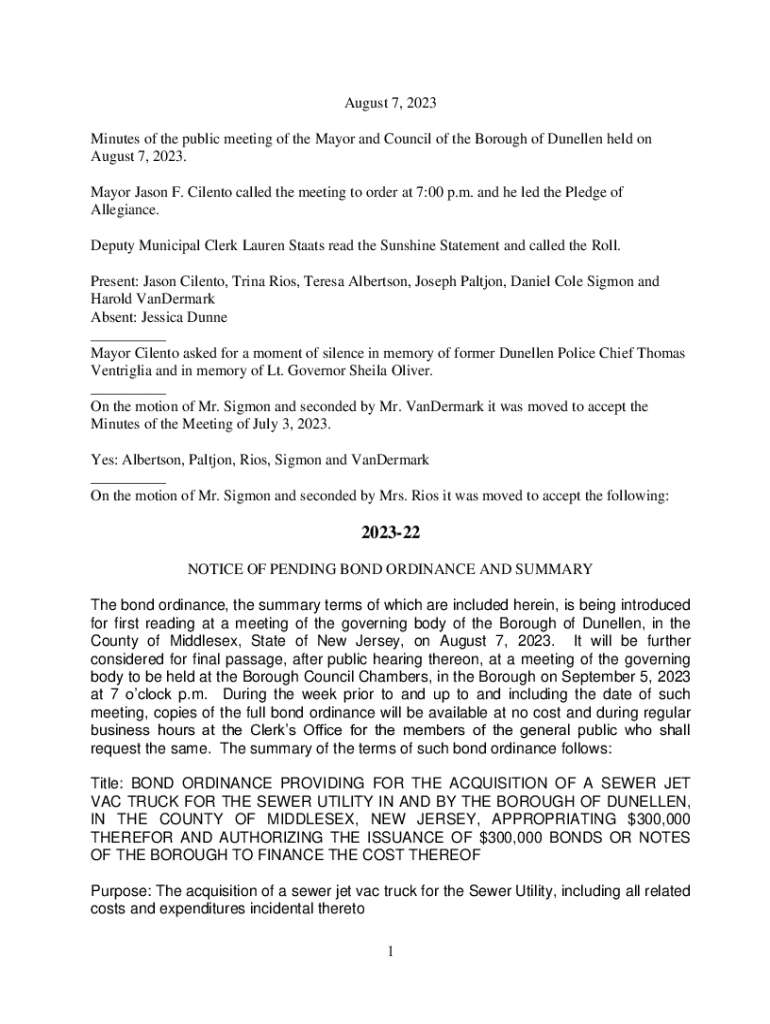 Fillable Online Present: Jason Cilento, Trina Rios, Teresa Albertson ...