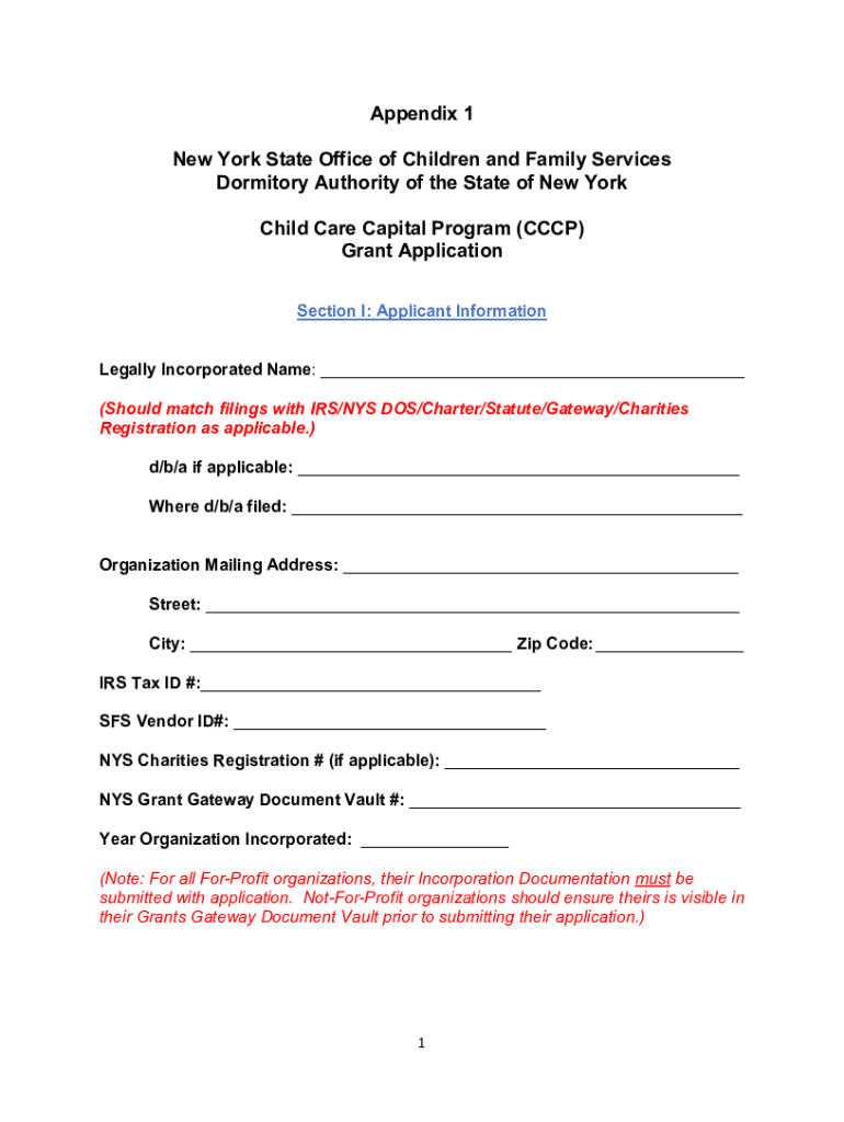 Fillable Online Child Care Capital Program (CCCP) Fax Email Print ...