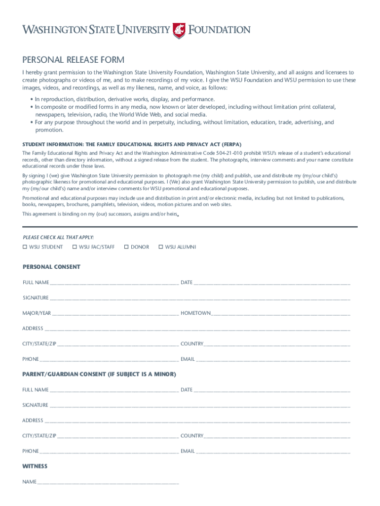 Fillable Online foundation wsu wsu-photographic-and-interveiw-use-consent-form.pdf Fax Email ...
