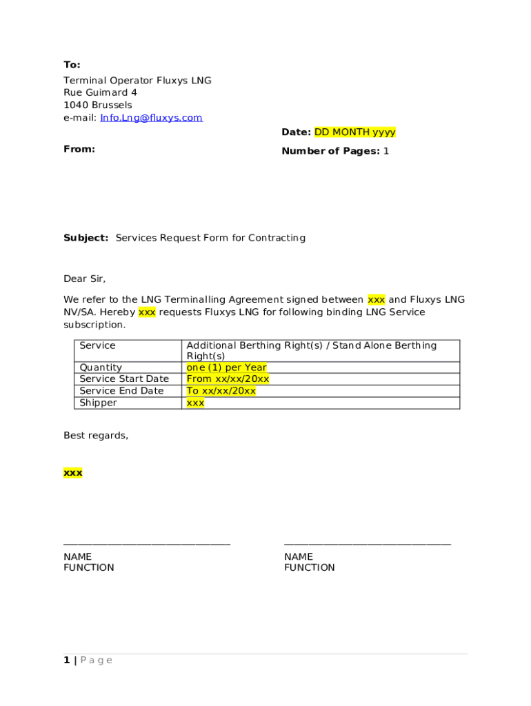 services request for contracting (srfc) - lng Doc Template | pdfFiller